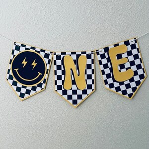 One Happy Dude High Chair Banner Smiley Face One High Chair Banner ...