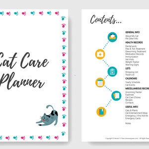 Cat Care Planner [27 Pages] - PDF Printable - Cat Care Sheets, Cat ...
