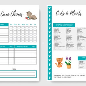 Cat Care Planner [27 Pages] - PDF Printable - Cat Care Sheets, Cat ...