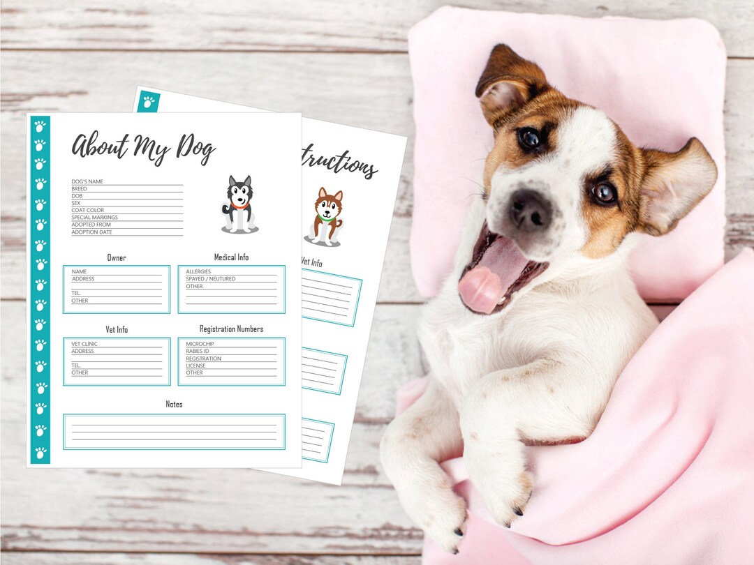 Dog Care Planner [29 Pages] - PDF Printable - Dog Care Sheets, Dog ...