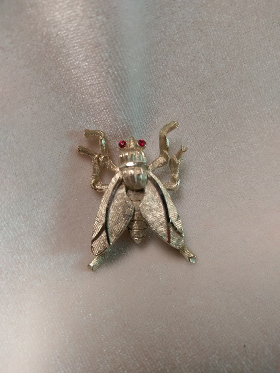 Vintage BSK Shiny and Textured Matte Silver Tone Fly / Insect | Etsy