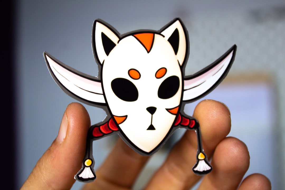 Cat Mask, Japan, Swords, Kunai, Sticker for Laptop, Skateboard, Phone ...