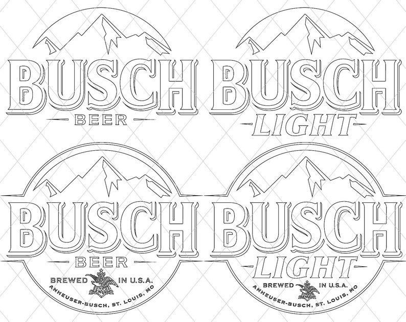 4 in 1 Busch Light Beer Logo SVG DXF PNG Cut Files Vector | Etsy