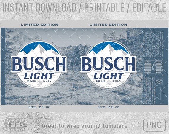 Unofficial Busch Light Latte Beer Logo Can Wrap Limited | Etsy