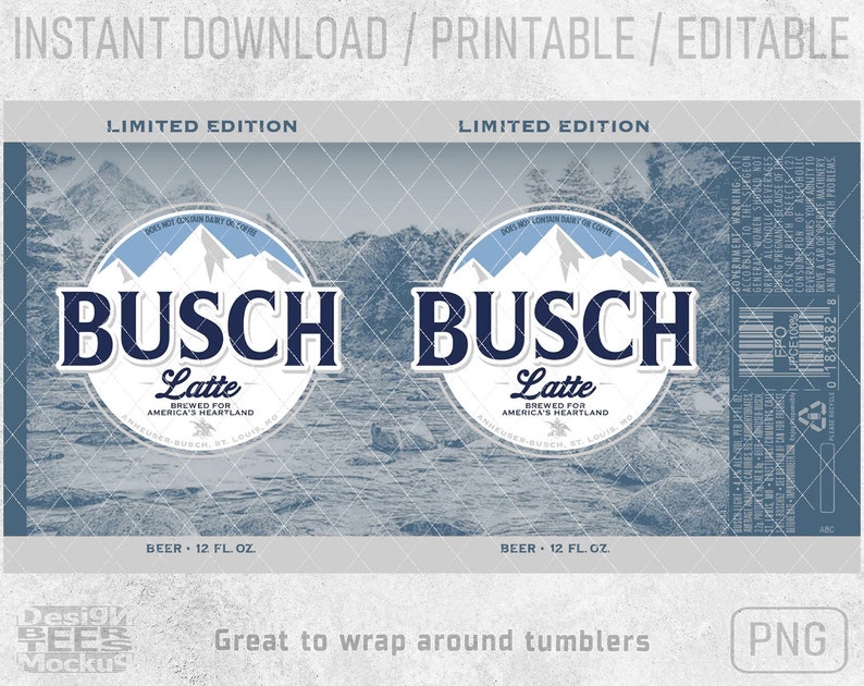 Unofficial Busch Latte Light Beer Logo Can Wrap Limited | Etsy