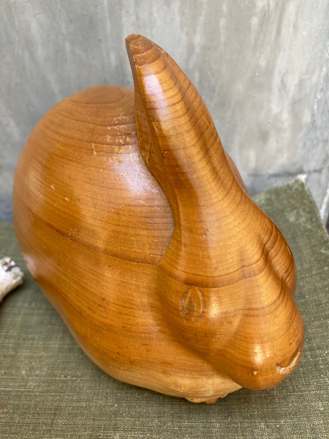 Wood Rabbit Figurine Wood Animals Wood Decor Rabbit Lover Bunny Decor ...