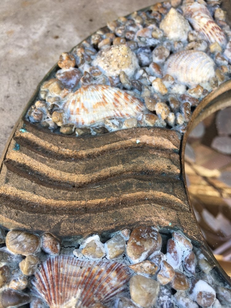 10 Round Nautical/beach Shell Mirror - Etsy