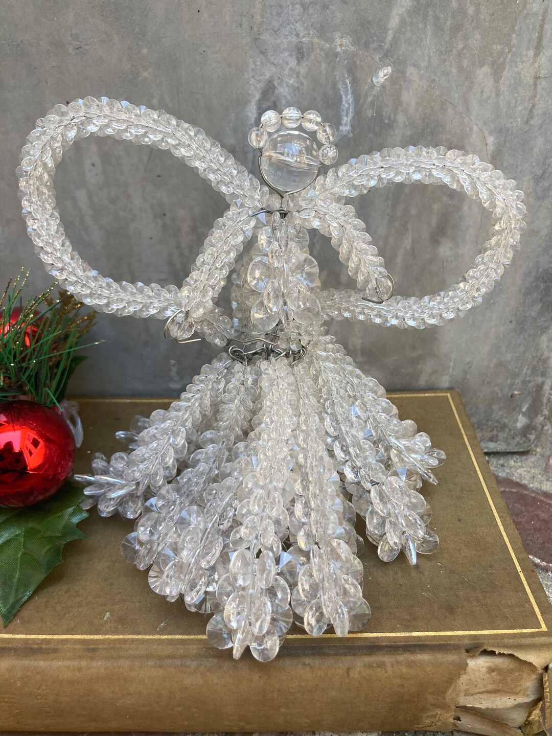Little Clear Plastic Beaded Vintage Christmas Angel - Etsy