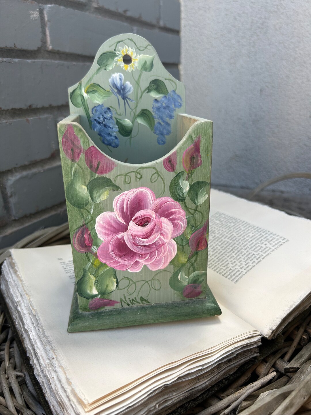 Floral Wood Decorative Box Hand Painted - Etsy