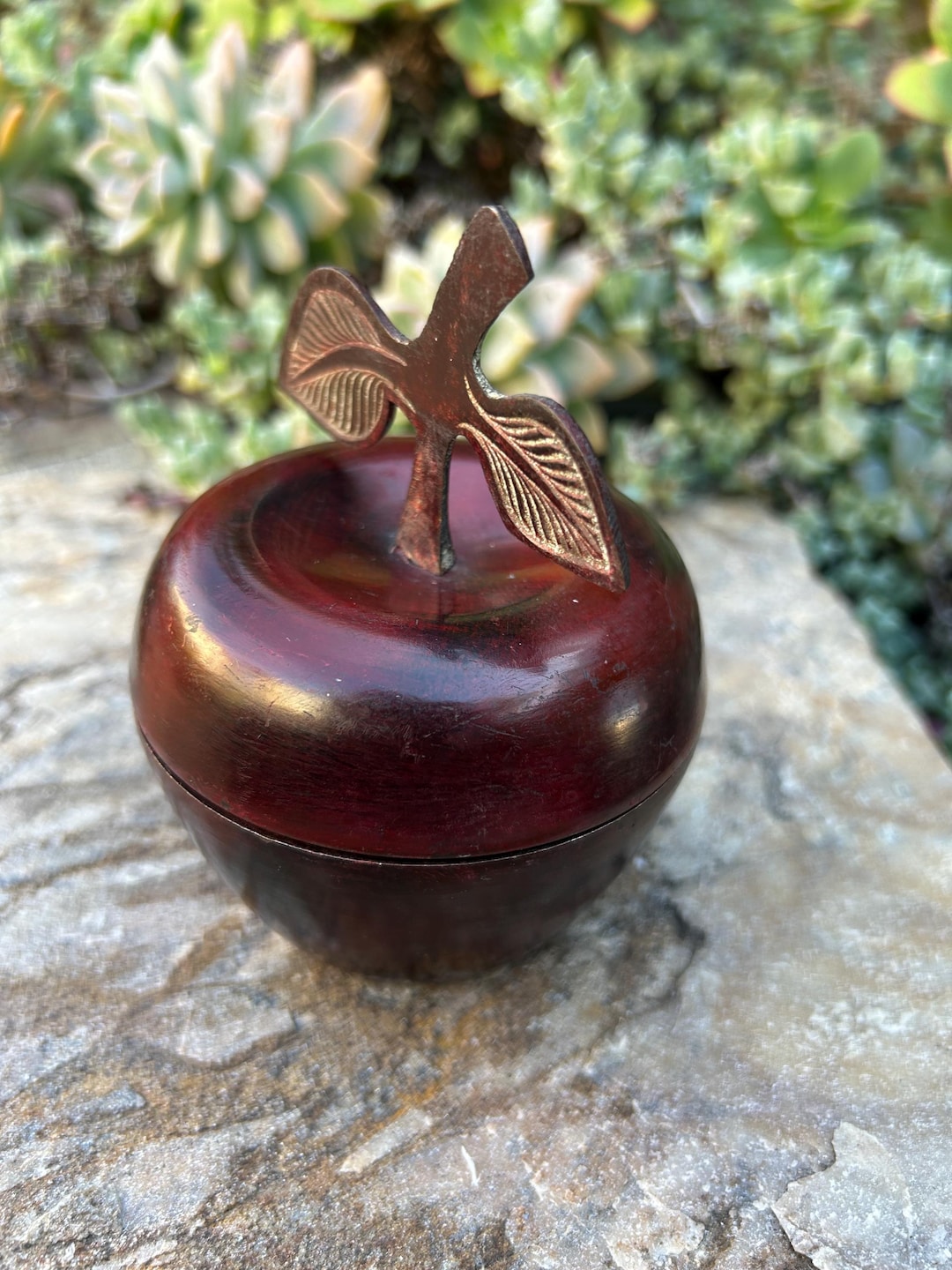 Vintage Metal Red Apple Container - Etsy