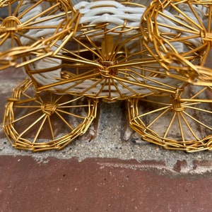Vintage White and Gold Colored Plastic and Wire Carriage Chariot - Etsy