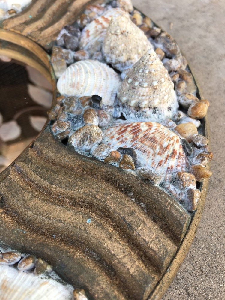 10 Round Nautical/beach Shell Mirror | Etsy