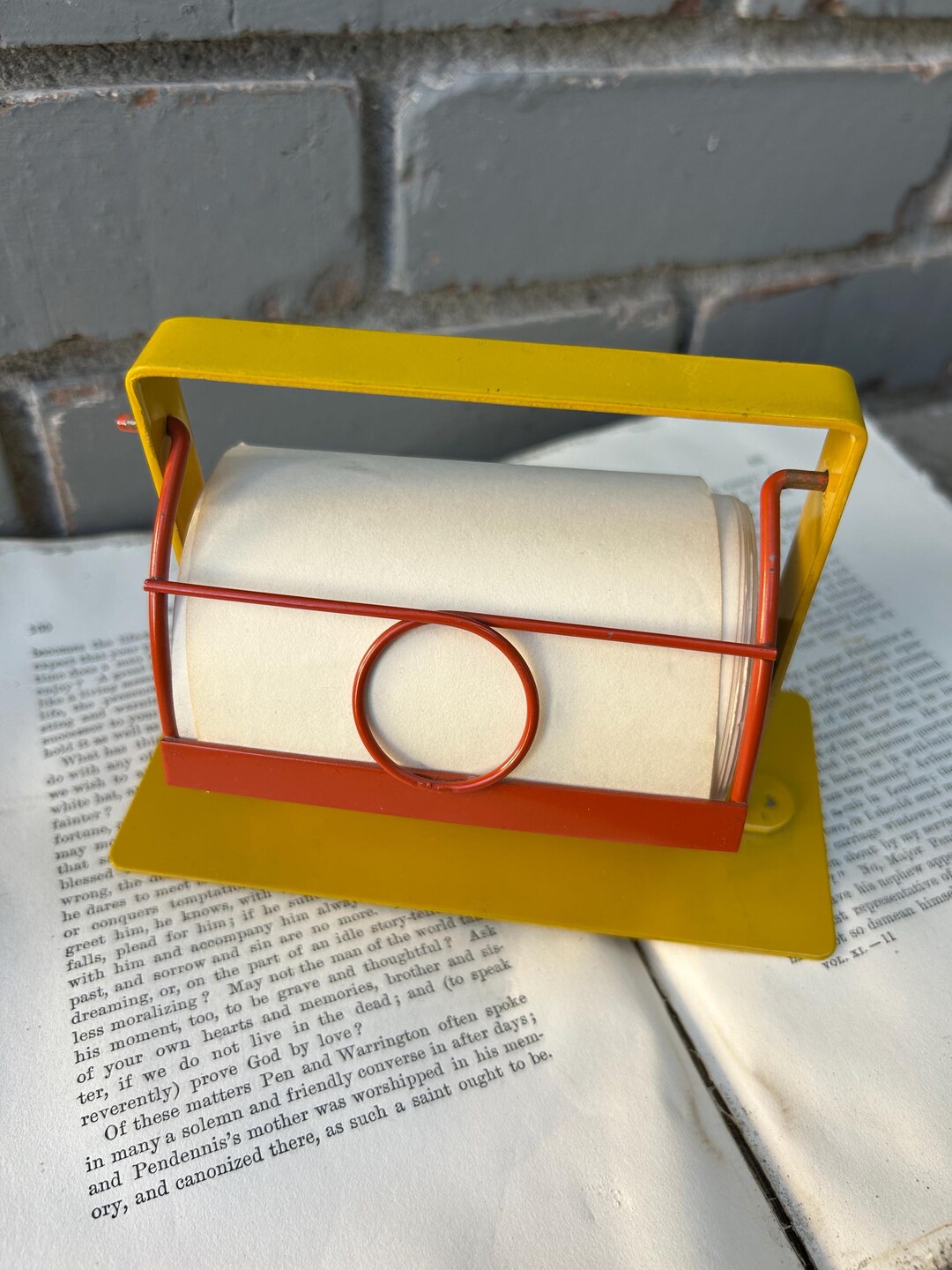 Vintage Counterpoint MCM Paper Roll Dispenser, Red & Yellow - Etsy