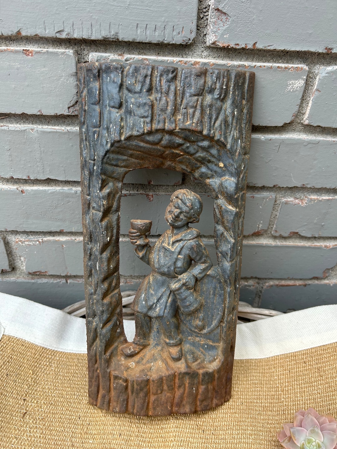Antique Cast Iron Statue Brewery Wine Bar Decor - Etsy
