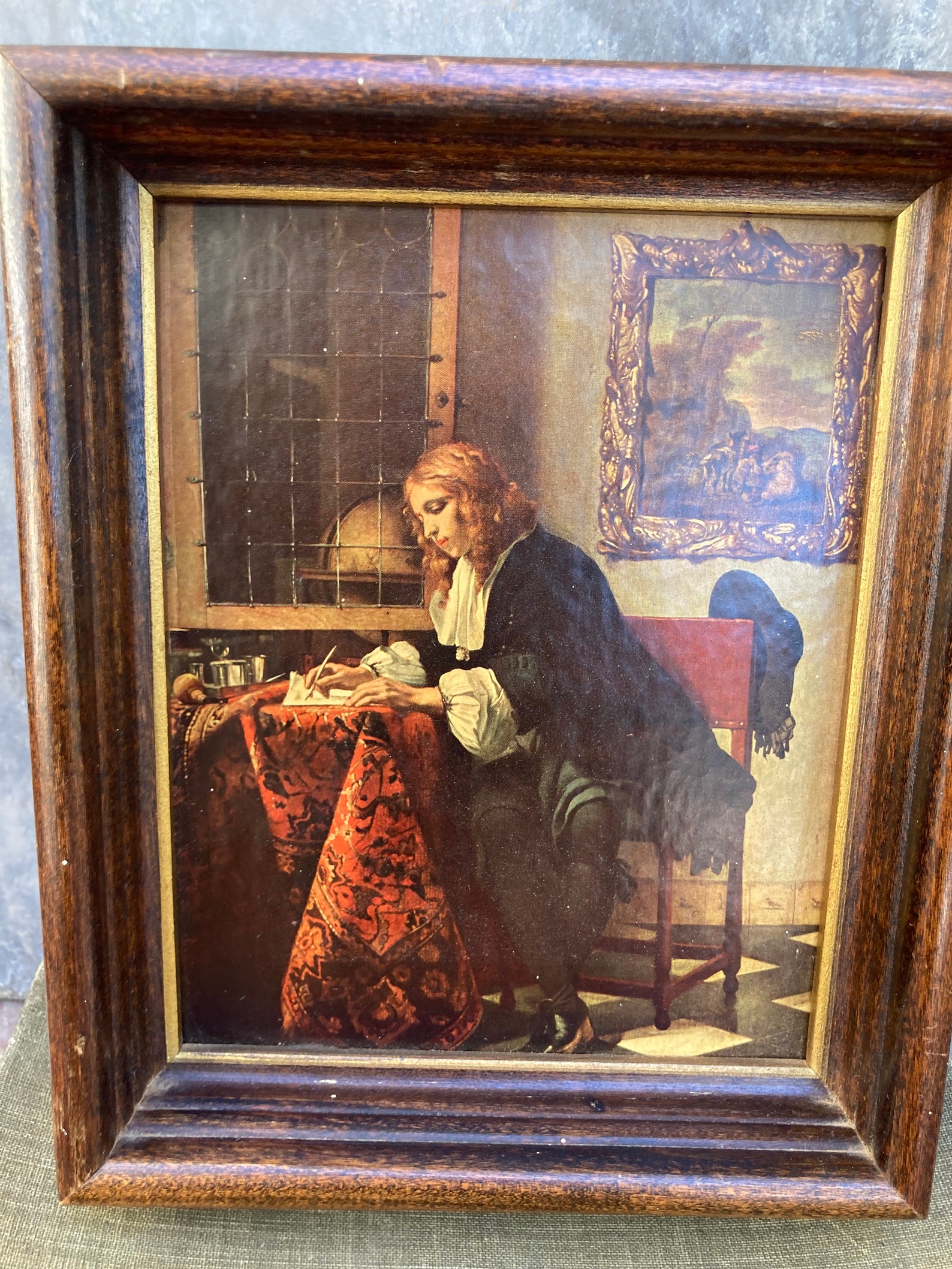 Man Writing A Letter in Vintage Frame - Etsy