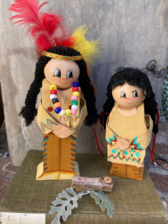 Wood Native American Figurines | Etsy