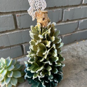 Adorable Flocked Wood Christmas Tree - Etsy