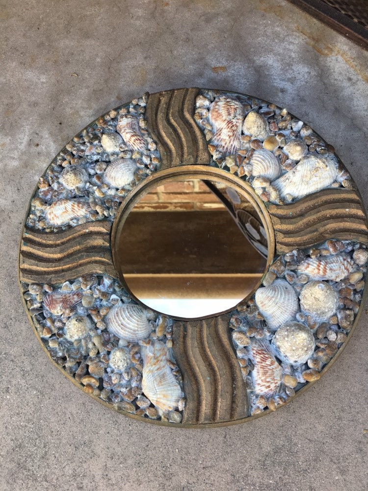 10 Round Nautical/beach Shell Mirror - Etsy