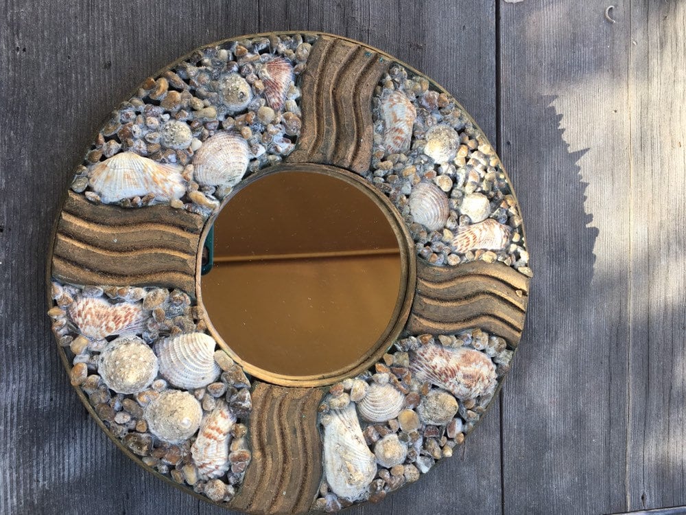 10 Round Nautical/beach Shell Mirror - Etsy