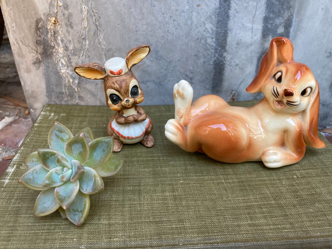 Vintage Rabbit Figurines - Etsy