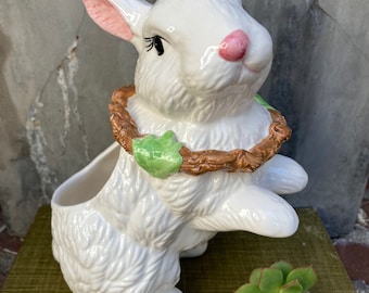 Vintage Ceramic Shafford Easter Bunny Slipper Planter or Candy ...