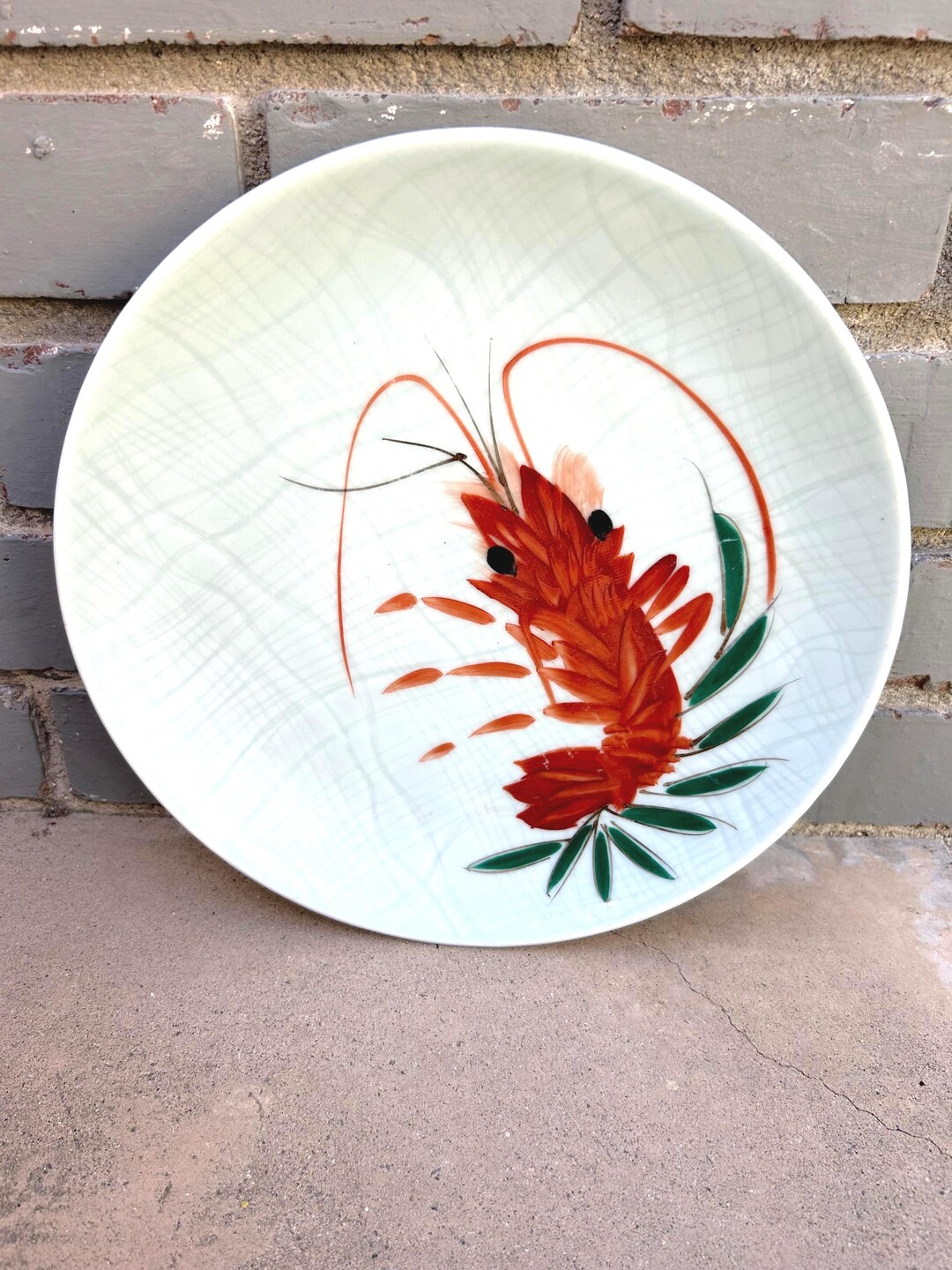 Vintage Hand Painted Japanese Prawn Plate 10” Diameter - Etsy
