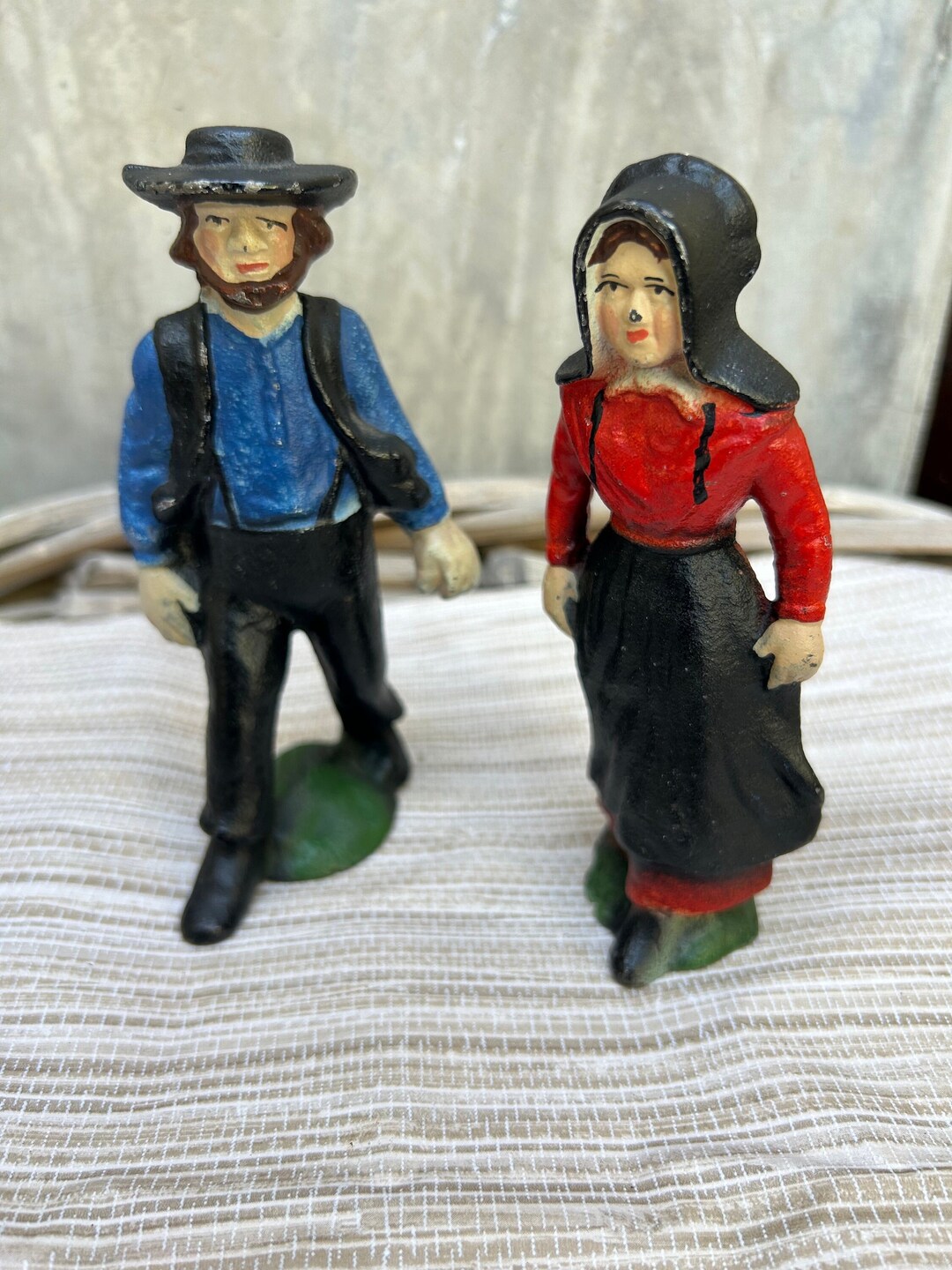 Cast Iron Vintage Amish Man and Woman Figurines - Etsy