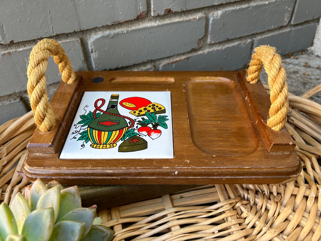 Vintage Wood and Tile Cheese Board - Etsy