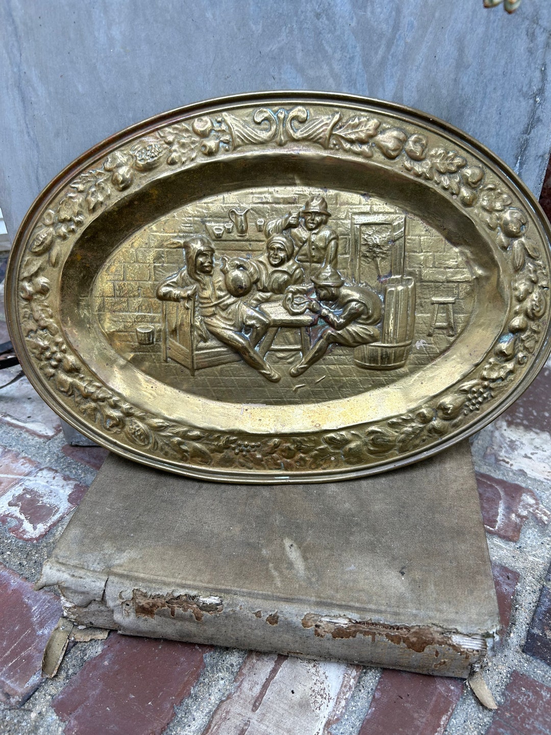 Beautiful Vintage Oval Embossed Wall Art - Etsy