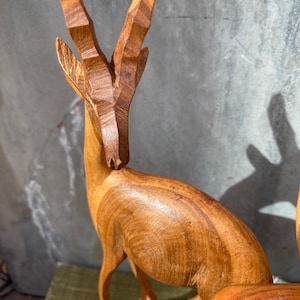 Set of 3 Wood Gazelles - Etsy