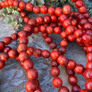 Cranberry Red Wood Beaded Garland - Etsy