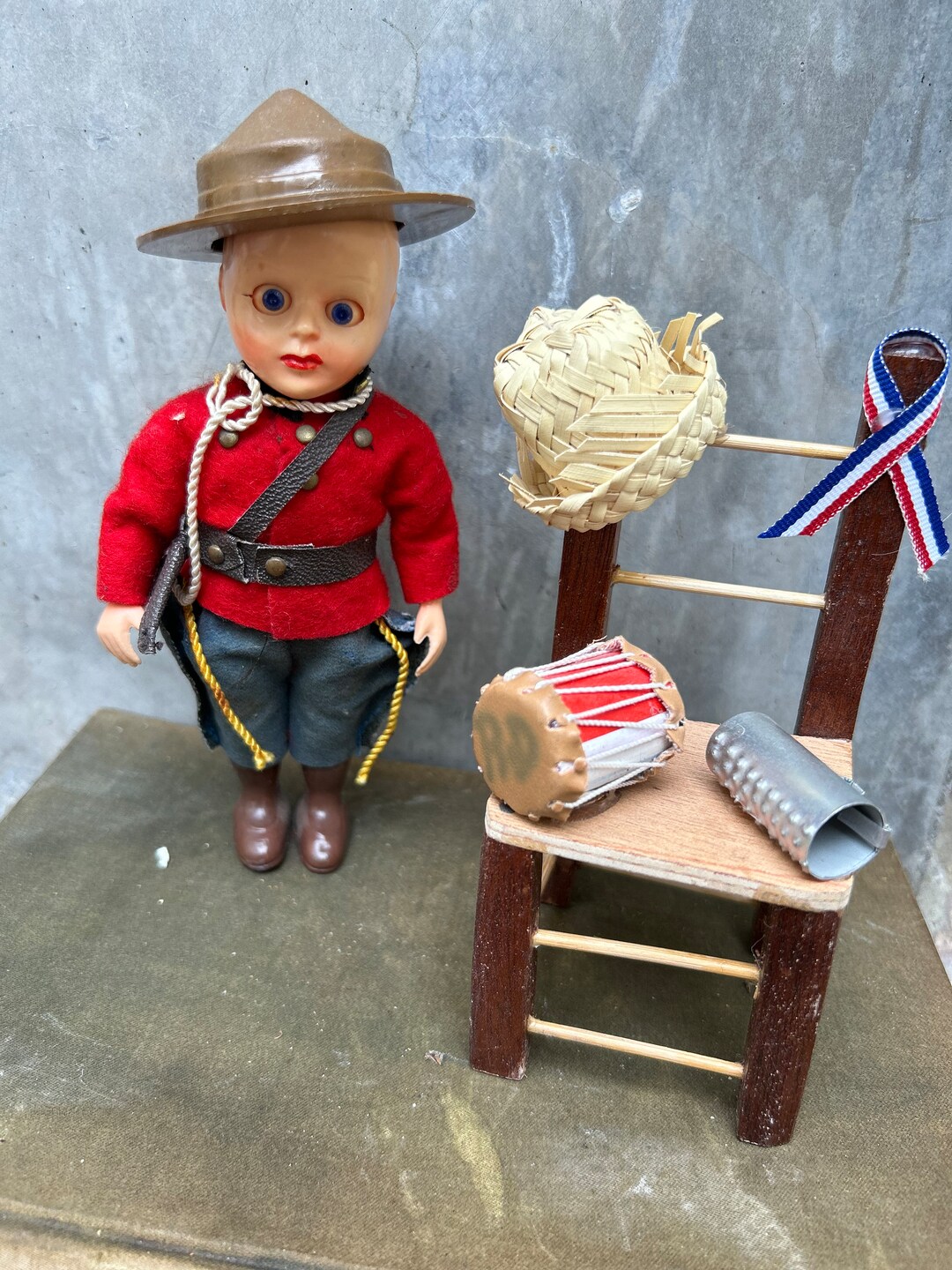 Vintage Canadian Mountie Doll With Chair - Etsy