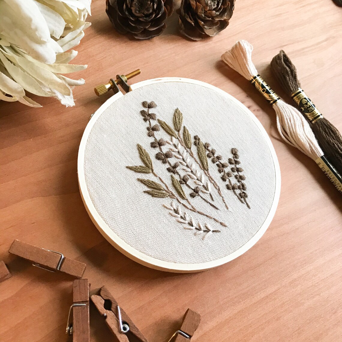 Beginner Embroidery Pattern Botanical Embroidery Pattern for - Etsy