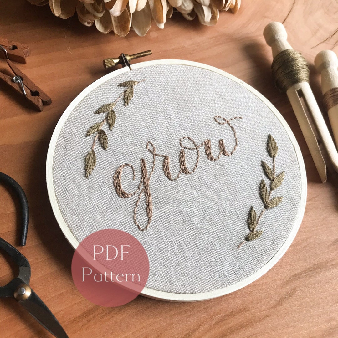 Botanical Embroidery Pattern for Beginners, Hand Embroidery Pattern ...