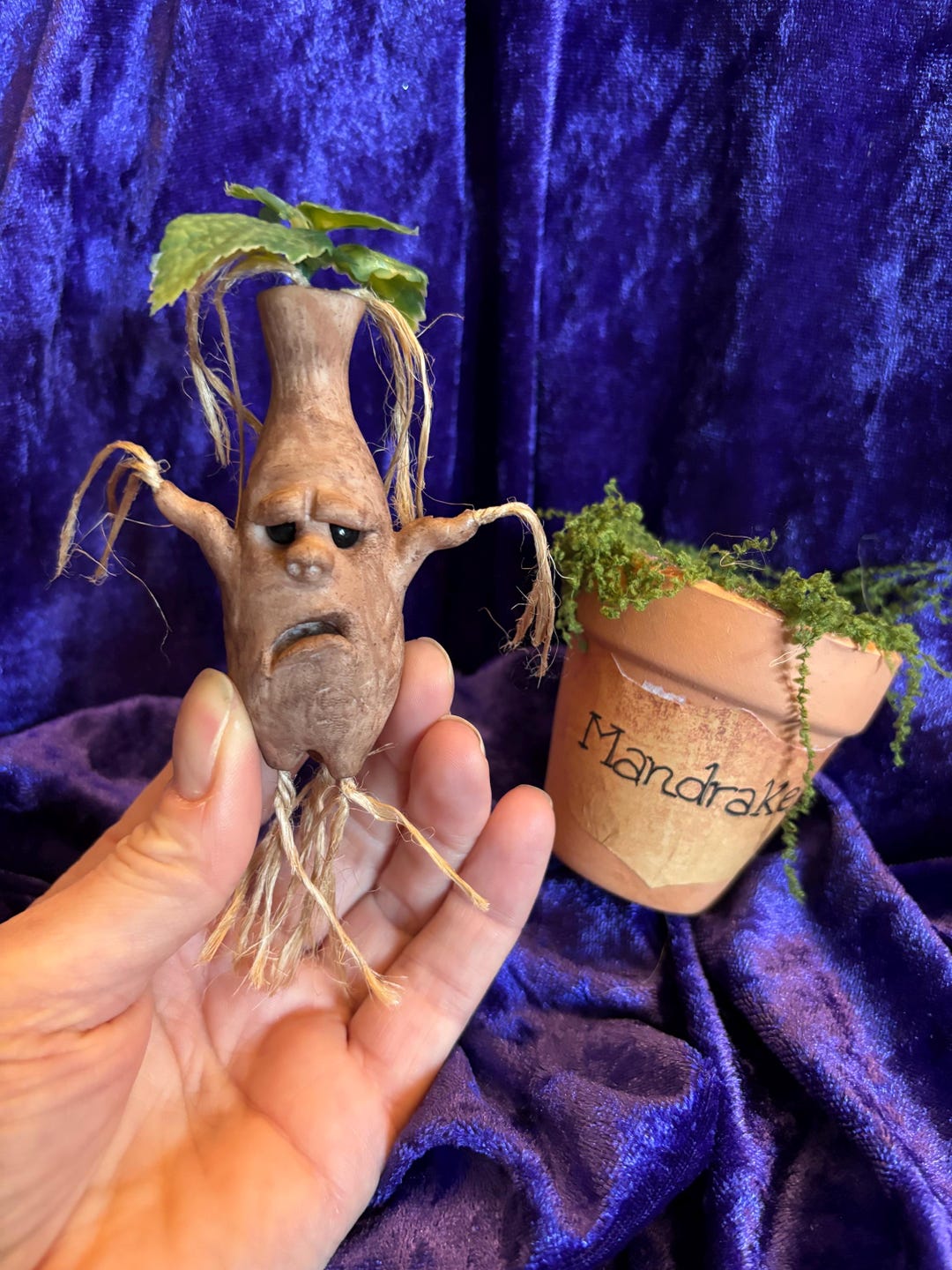 Harry Potter Inspired Mandrake in Pot - Etsy