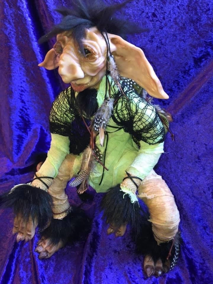 Handmade Polymer Clay Goblin Figurine: Rufus the Troll Fae Pixie - Etsy