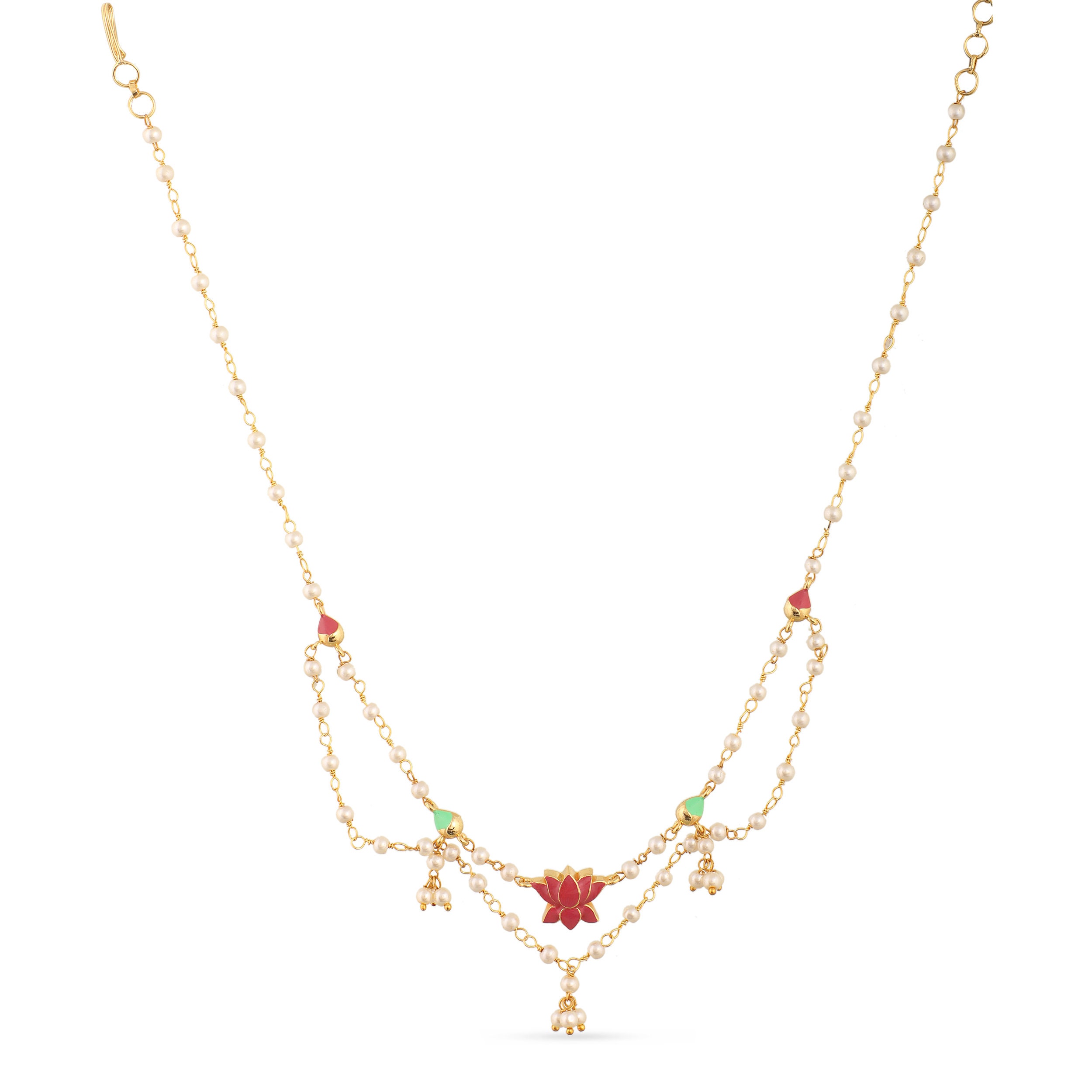 Tarinika Jalaja Floral Antique Gold Plated Freshwater Pearl Necklace ...