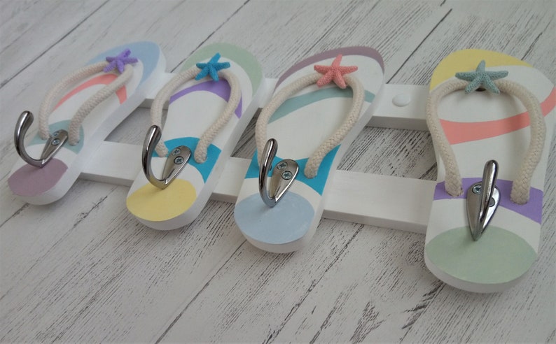 1960's Inspired Retro Design Flip Flops With Star Fish - Etsy