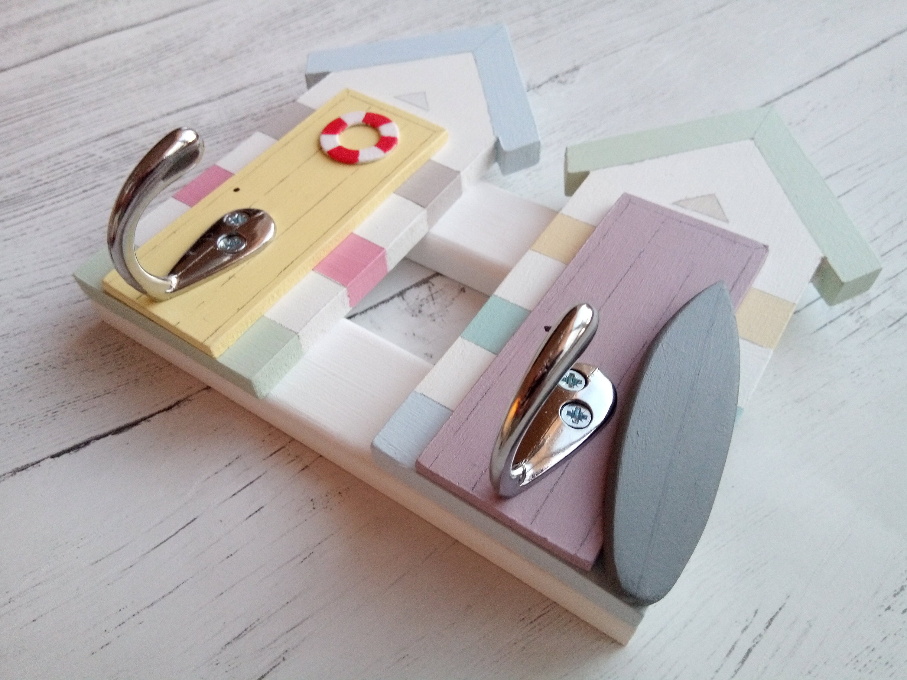 Beach Hut Coat / Robe / Towel Hooks - Etsy
