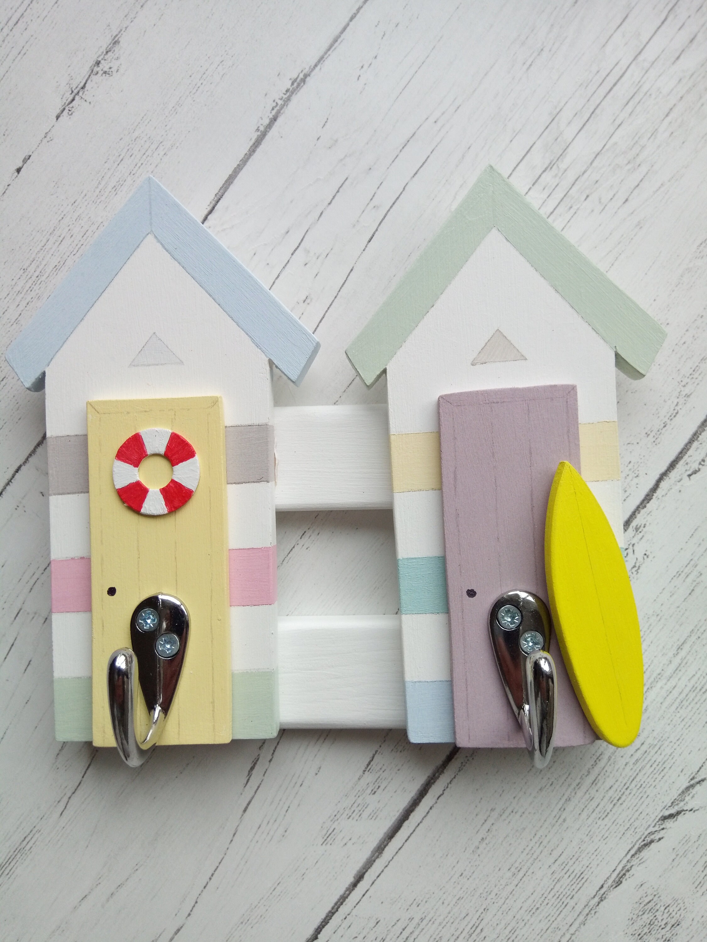 Beach Hut Coat / Robe / Towel Hooks - Etsy