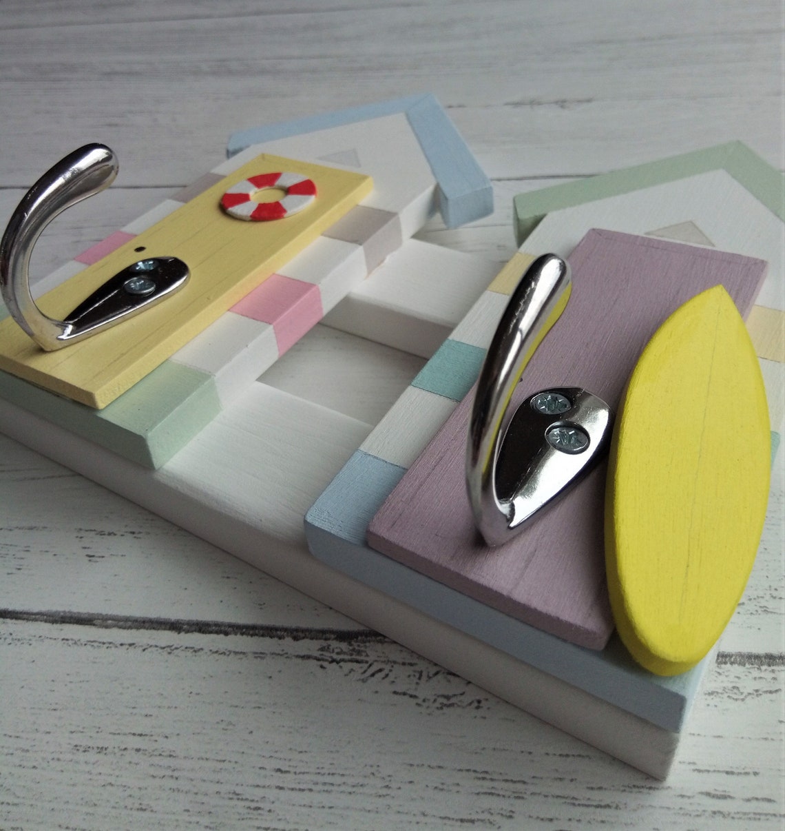 Beach Hut Coat / Robe / Towel Hooks - Etsy