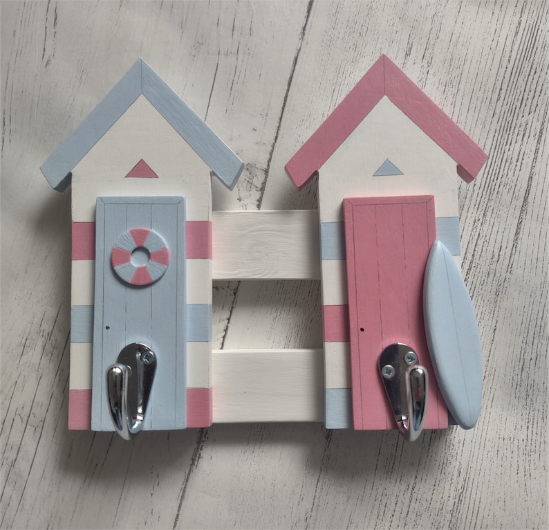 Beach Hut Coat / Robe / Towel Hooks - Etsy