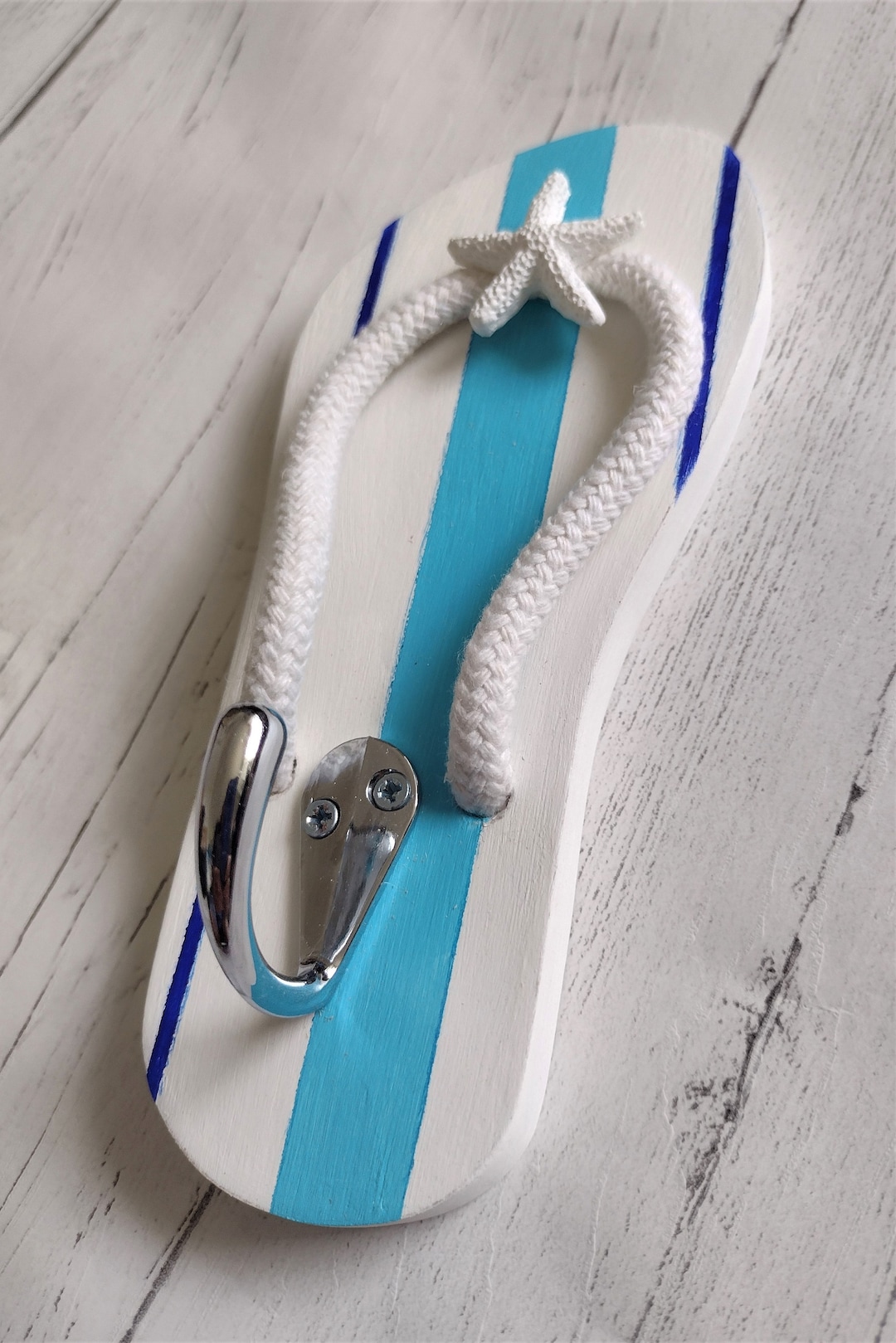 Flip Flop Star Fish Towel or Coat Hook - Etsy