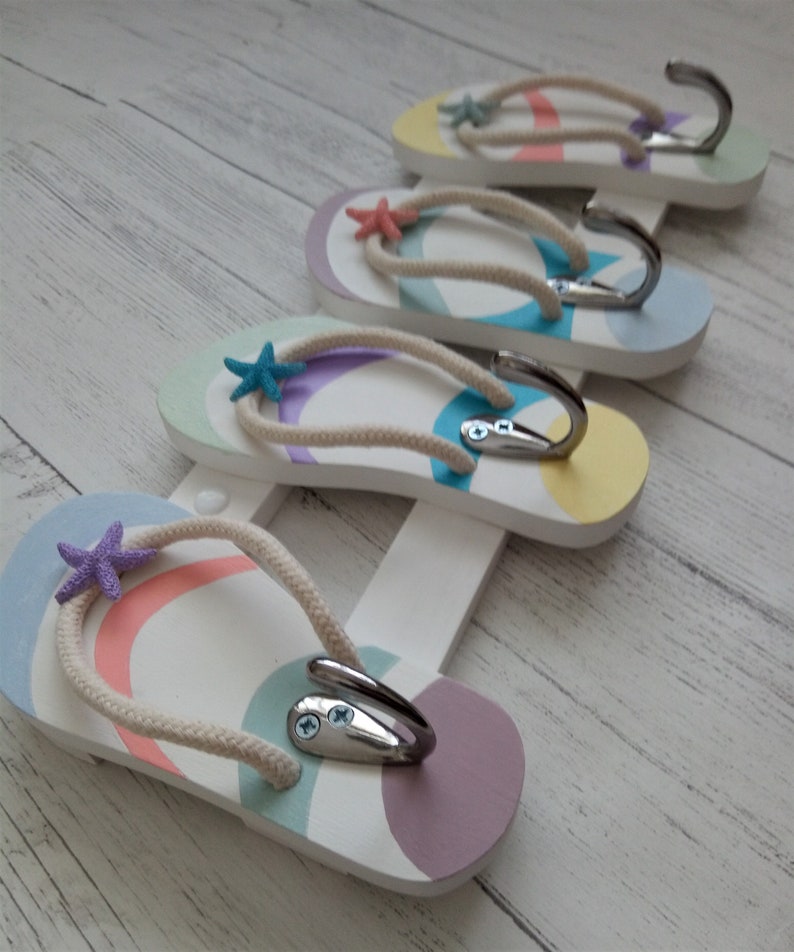 1960's Inspired Retro Design Flip Flops With Star Fish - Etsy