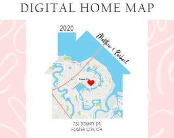 Our First Home Gift Custom Map Print for New Homeowner | Etsy