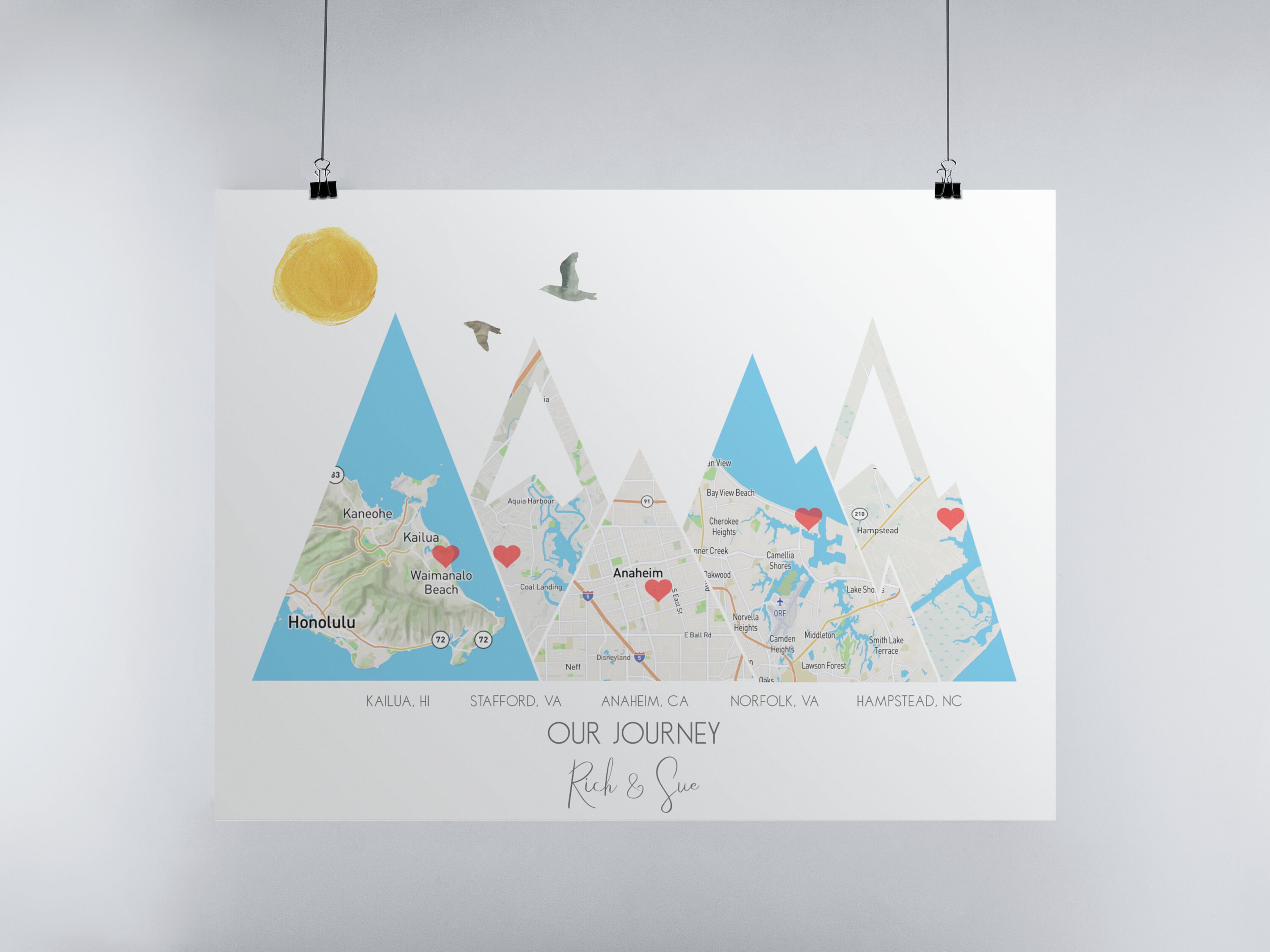 Carte de voyage personnalisée carte daventure personnalisée | Etsy