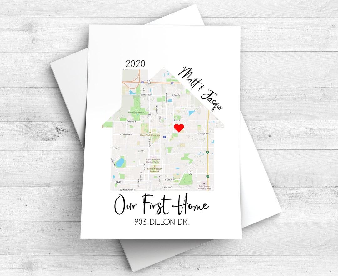 Our First Home Map, New Home Housewarming Gift, Realtor Closing Gift ...