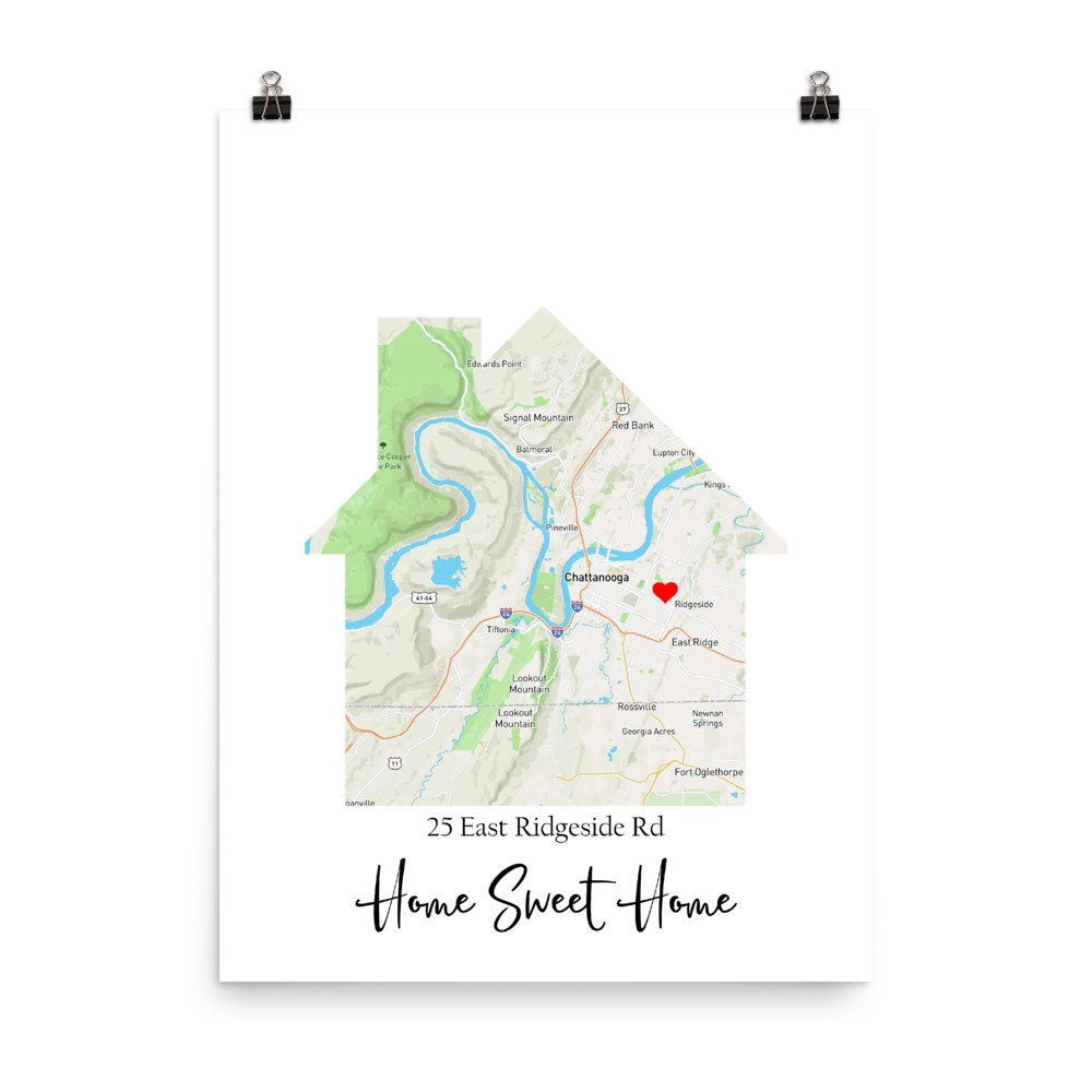 Our First Home Gift Custom Map Print for New Homeowner | Etsy