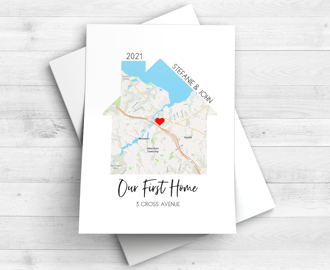 Custom Home Map Print, Realtor Closing Gift, First Anniversary - Etsy