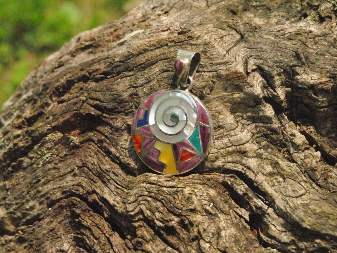 1 Peruvian Pendant Pachamama Spiral Inca Symbols Handmade in Cusco ...